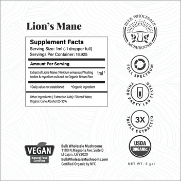 Lions Mane Label – Bulk Wholesale Mushrooms